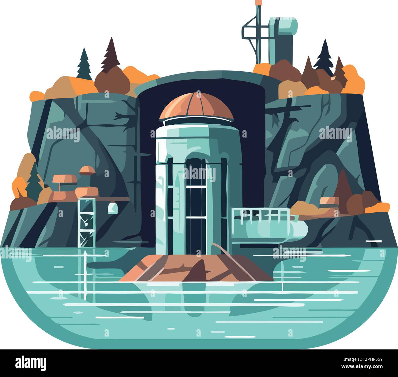 hydroelectric plant factory station Stock Vector Image & Art - Alamy