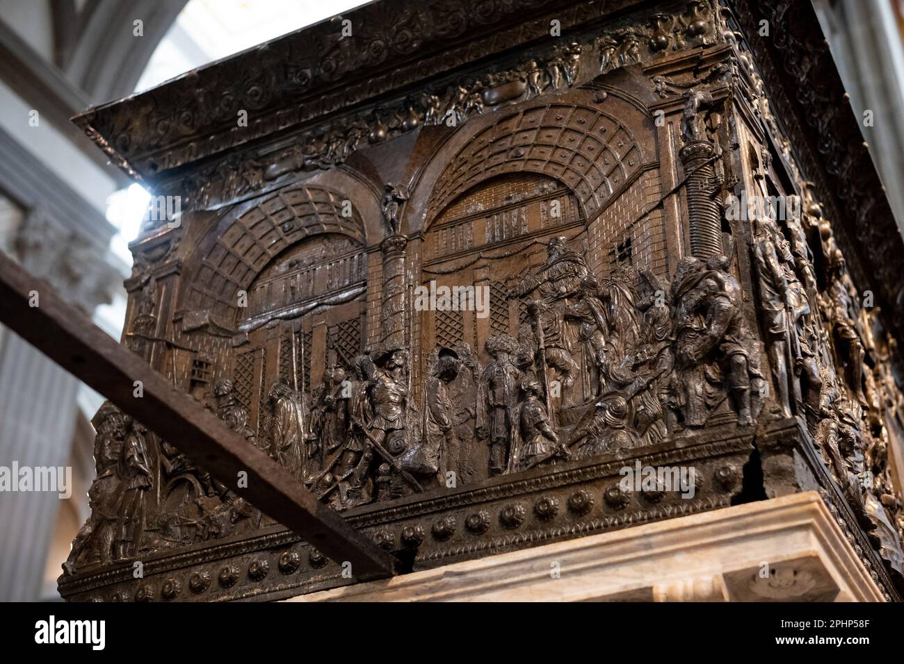 The Passion Pulpit begun by Donatello, one of his last works, in San ...