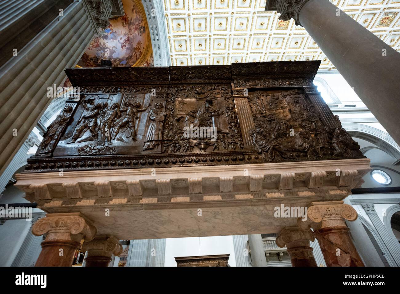 The Passion Pulpit begun by Donatello, one of his last works, in San ...
