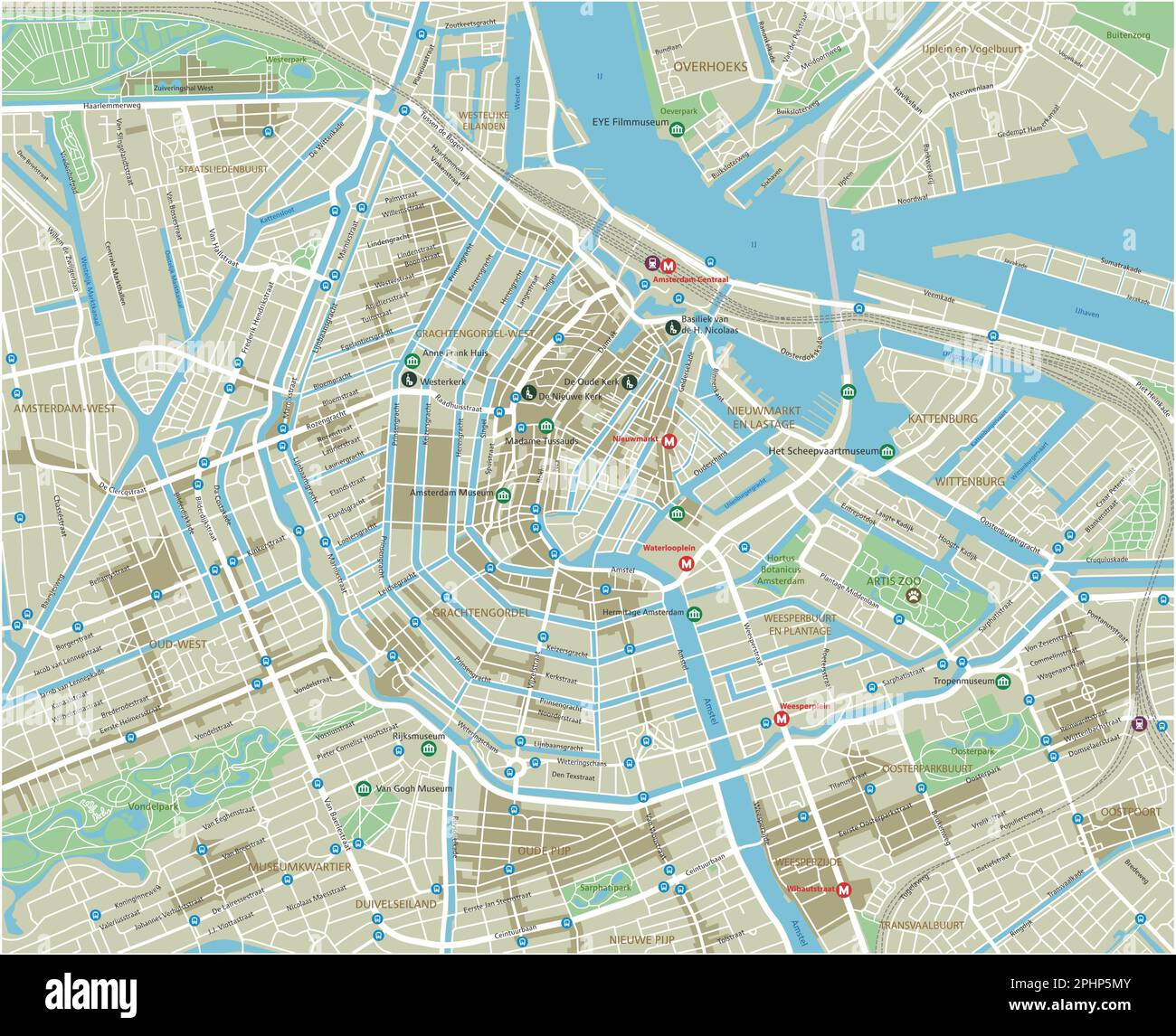Vector city map of Amsterdam with well organized separated layers Stock Vector Image & Art - Alamy