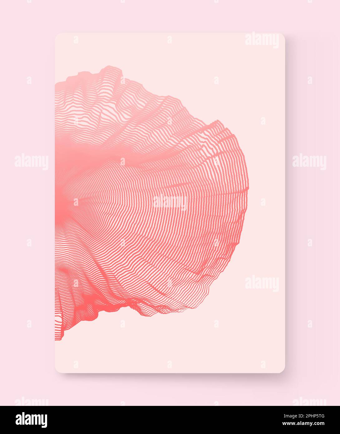 Cover design template. Abstract background with dynamic particles. Circular grid pattern. 3d ...