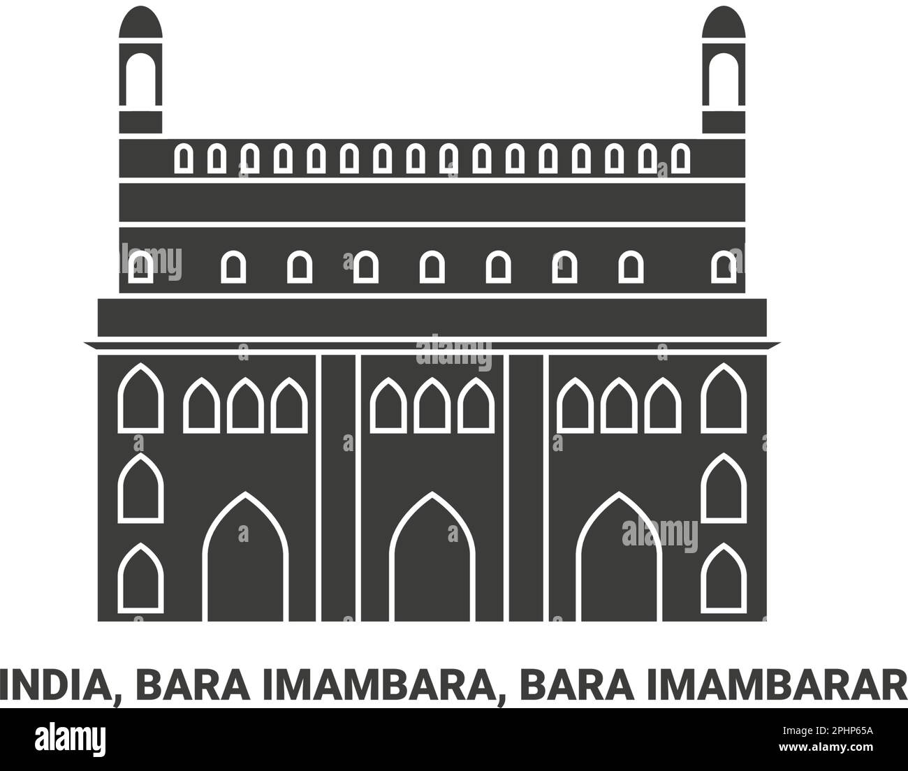 India, Bara Imambara, Bara Imambarar travel landmark vector ...