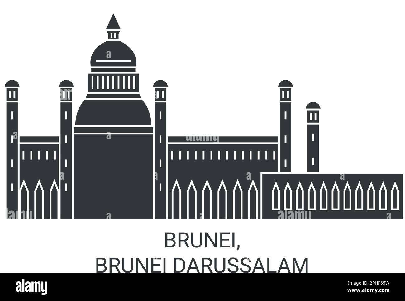 Brunei, Brunei Darussalam travel landmark vector illustration Stock ...