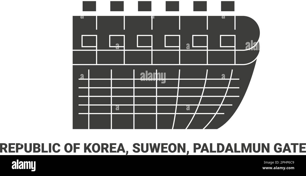 Republic Of Korea, Suweon, Paldalmun Gate, travel landmark vector ...