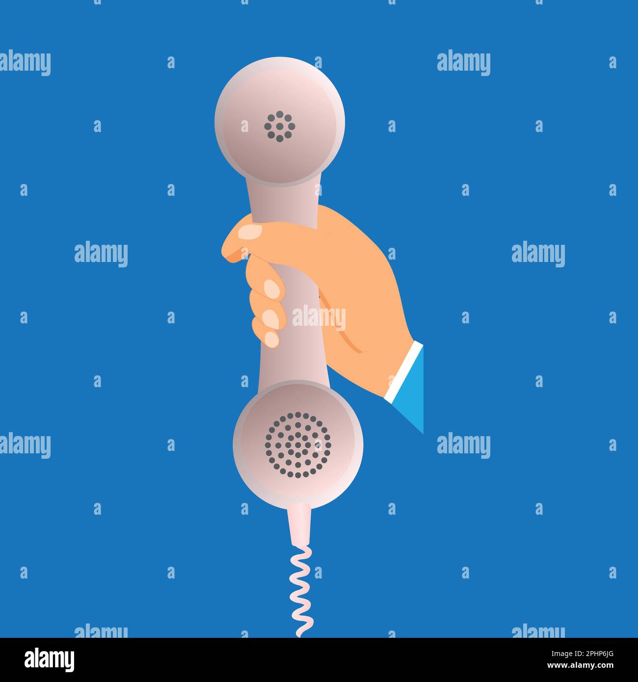 Hand holding a handset of an old classic phone Stock Vector Image & Art ...