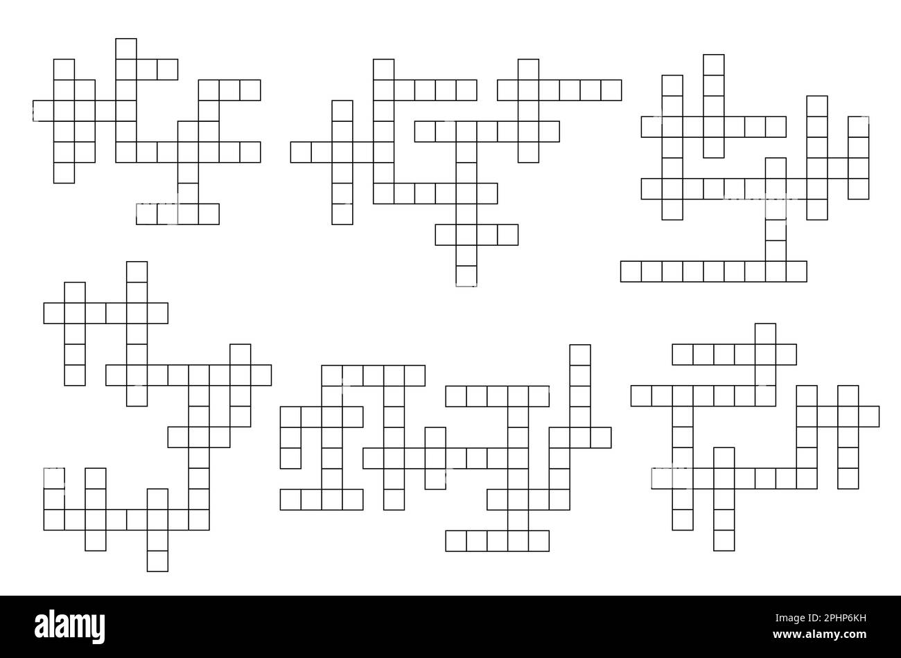 Crossword game grid. Text playing activity blank grid, wordsearch ...