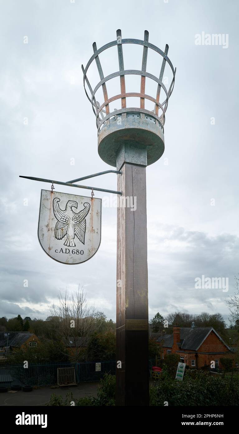 Modern beacon (1999), outside the anglo-saxon christian church which ...