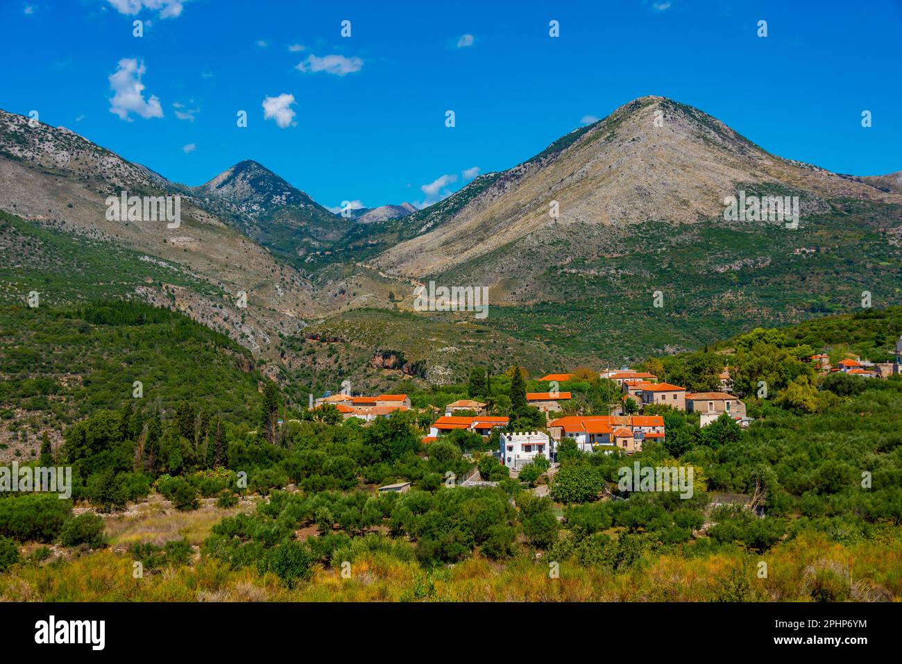 Village at Taygetos mountains in Greece Stock Photo - Alamy