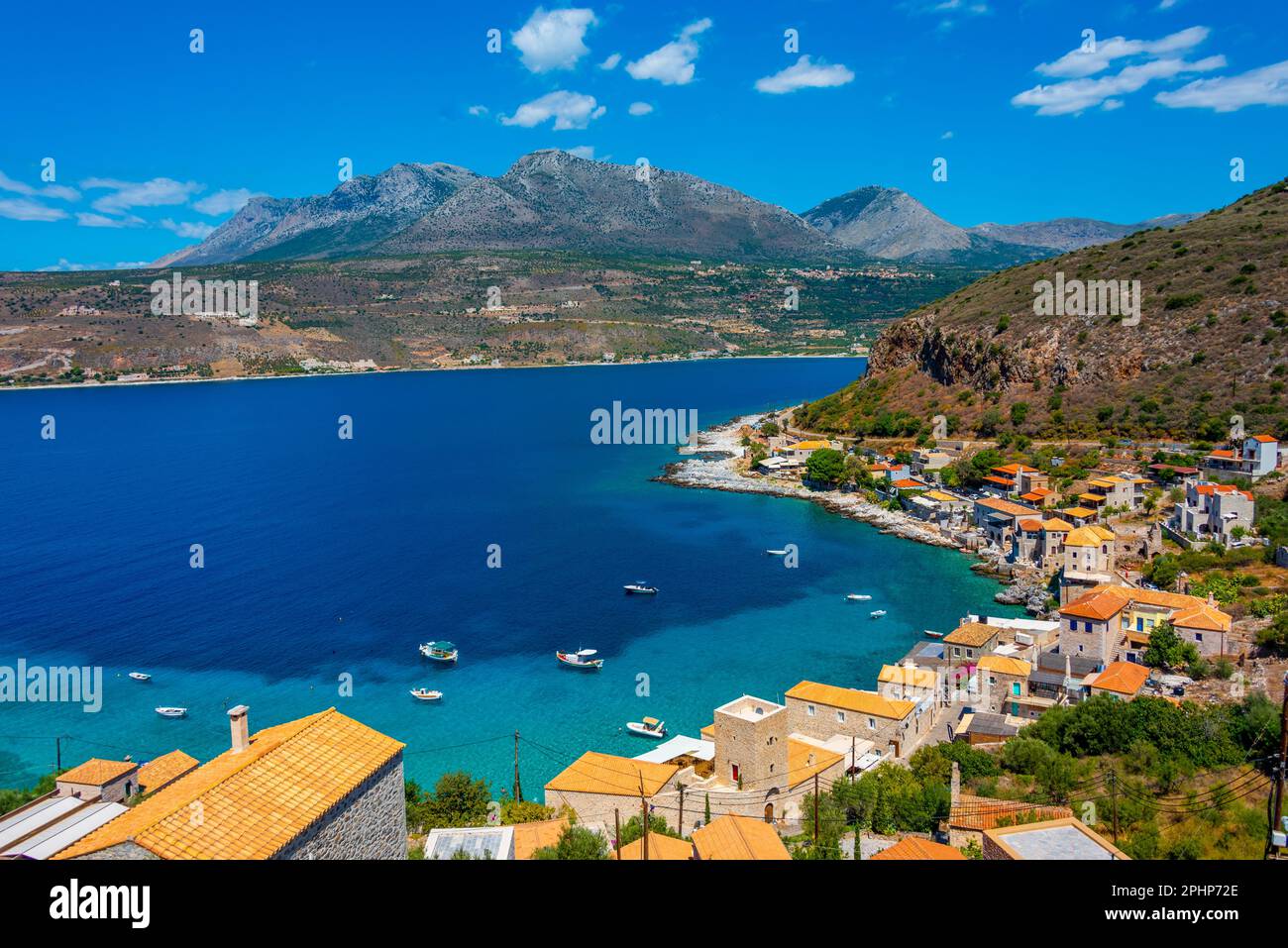 Panorama view of Limeni village at Peloponnese, Greece Stock Photo - Alamy