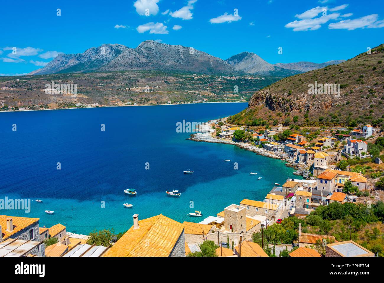 Panorama view of Limeni village at Peloponnese, Greece Stock Photo - Alamy
