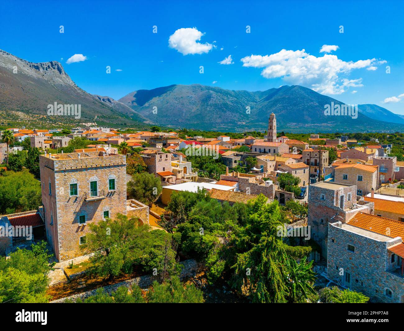 Panorama view of Greek town Aeropoli Stock Photo - Alamy