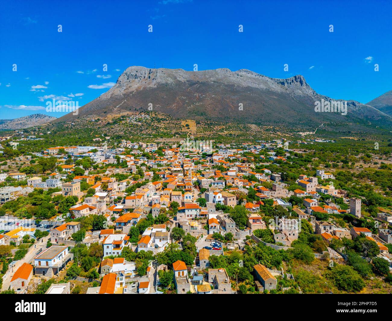 Panorama view of Greek town Aeropoli Stock Photo - Alamy