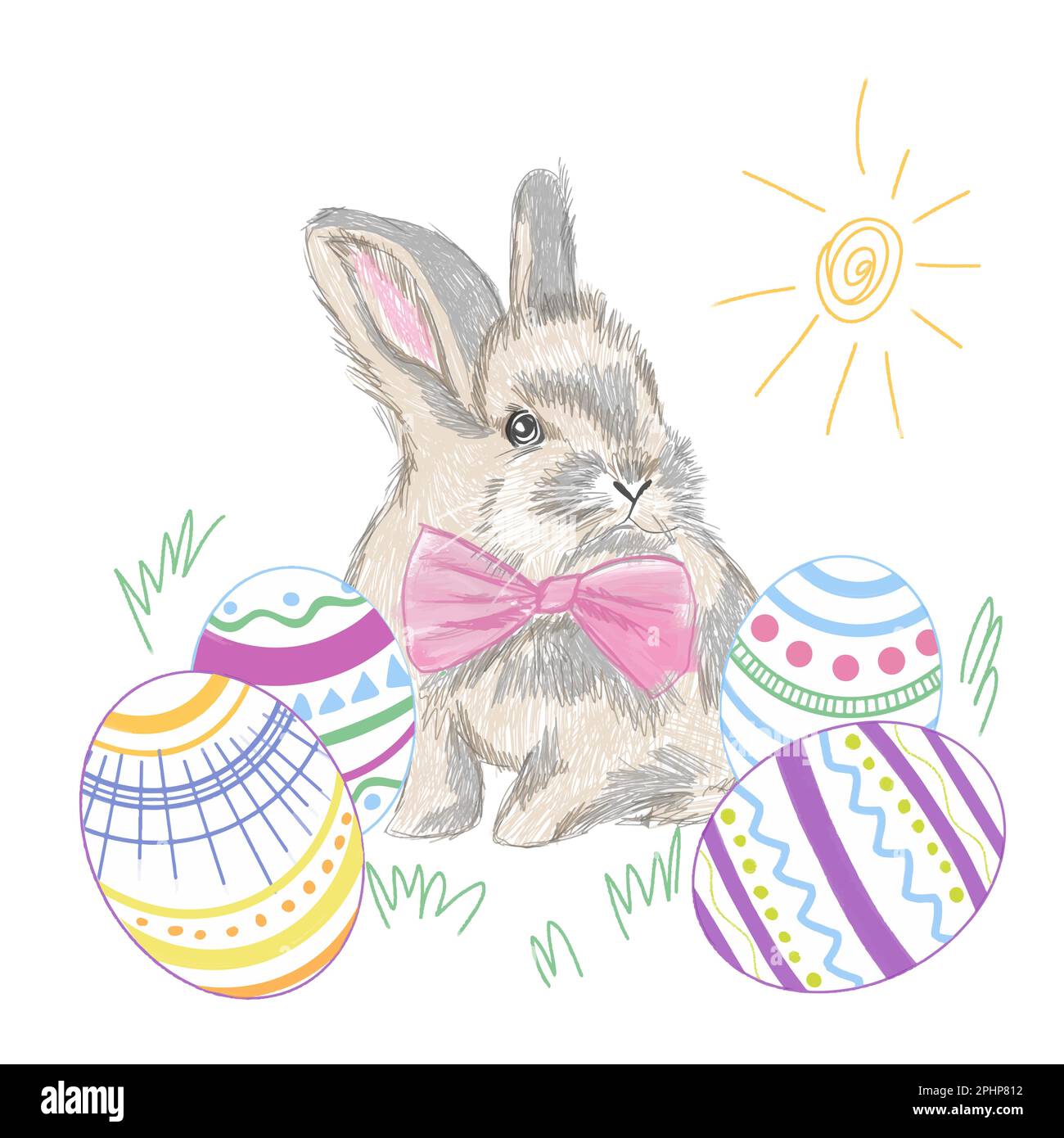 Rabbit hand drawn clipart Stock Vector Images - Alamy
