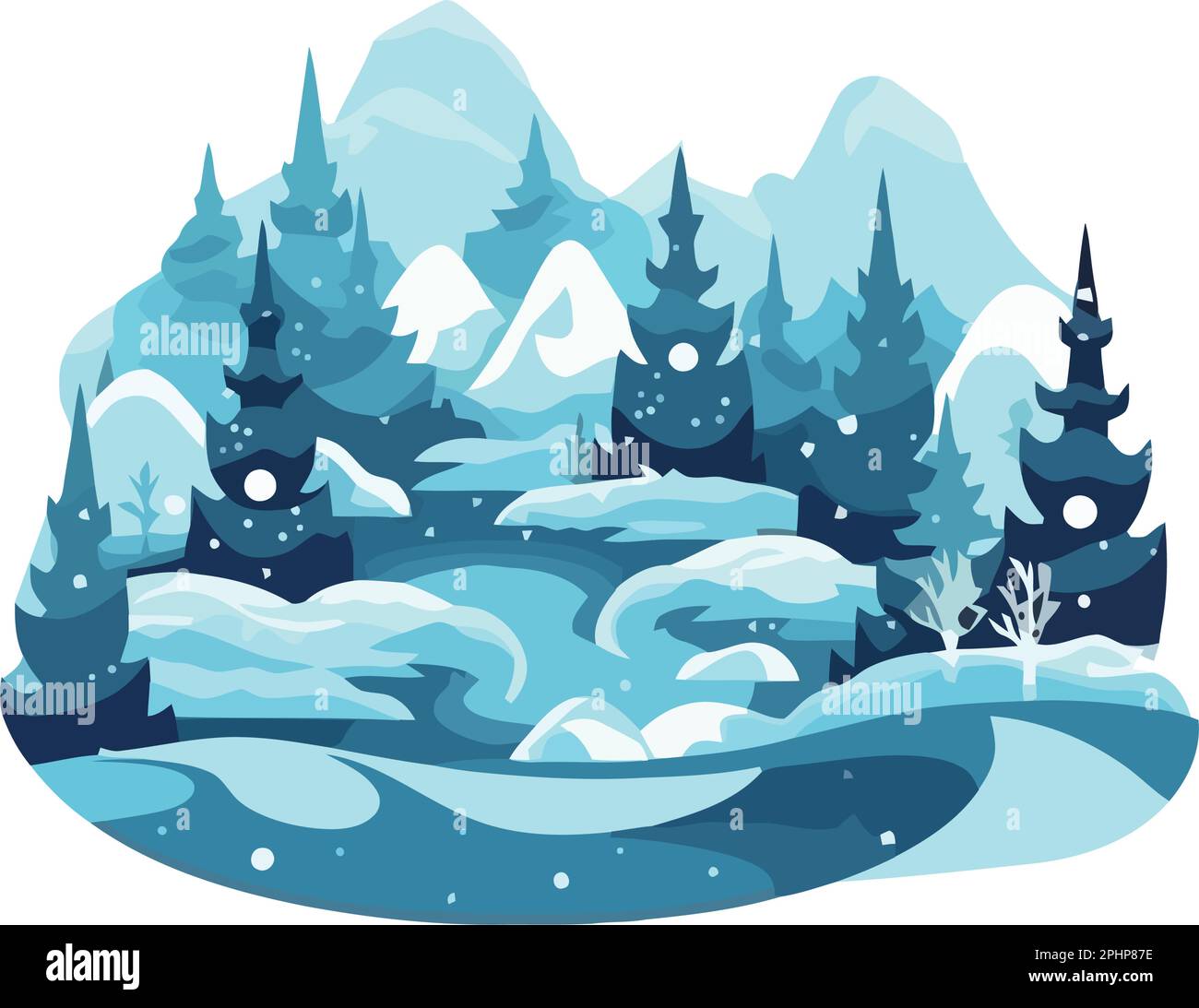 Snowscape panorama Stock Vector Images - Alamy