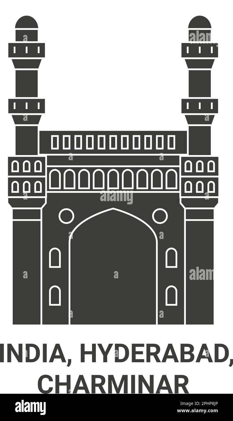 India, Hyderabad, Charminar travel landmark vector illustration Stock ...