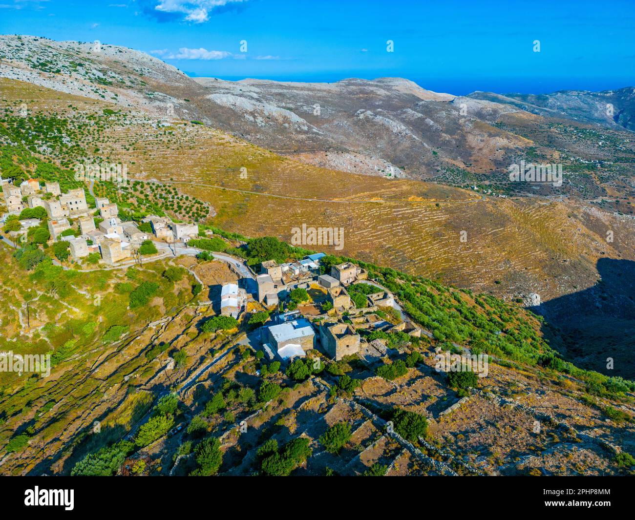 Aerial view of Mountanistika village at Peloponnese peninsula in Greece ...