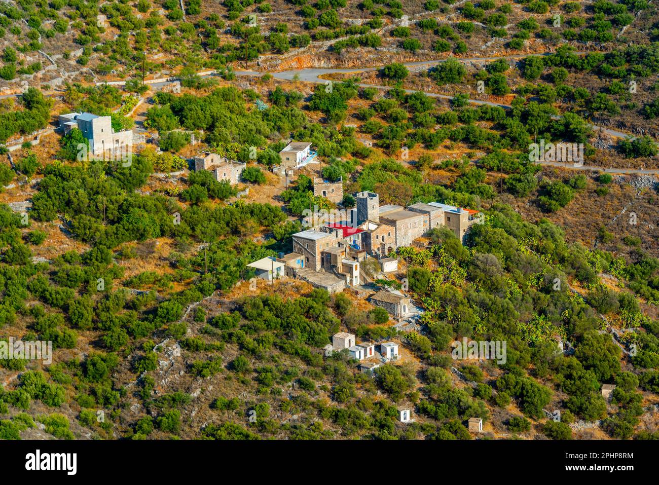 Landscape of Peloponnese with traditional Mani villages in Greece Stock ...