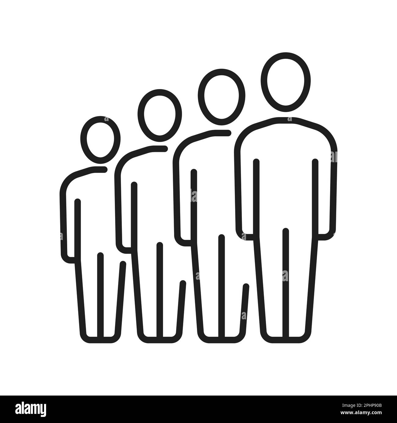 Growing people figures, cooperation and working team outline icon ...