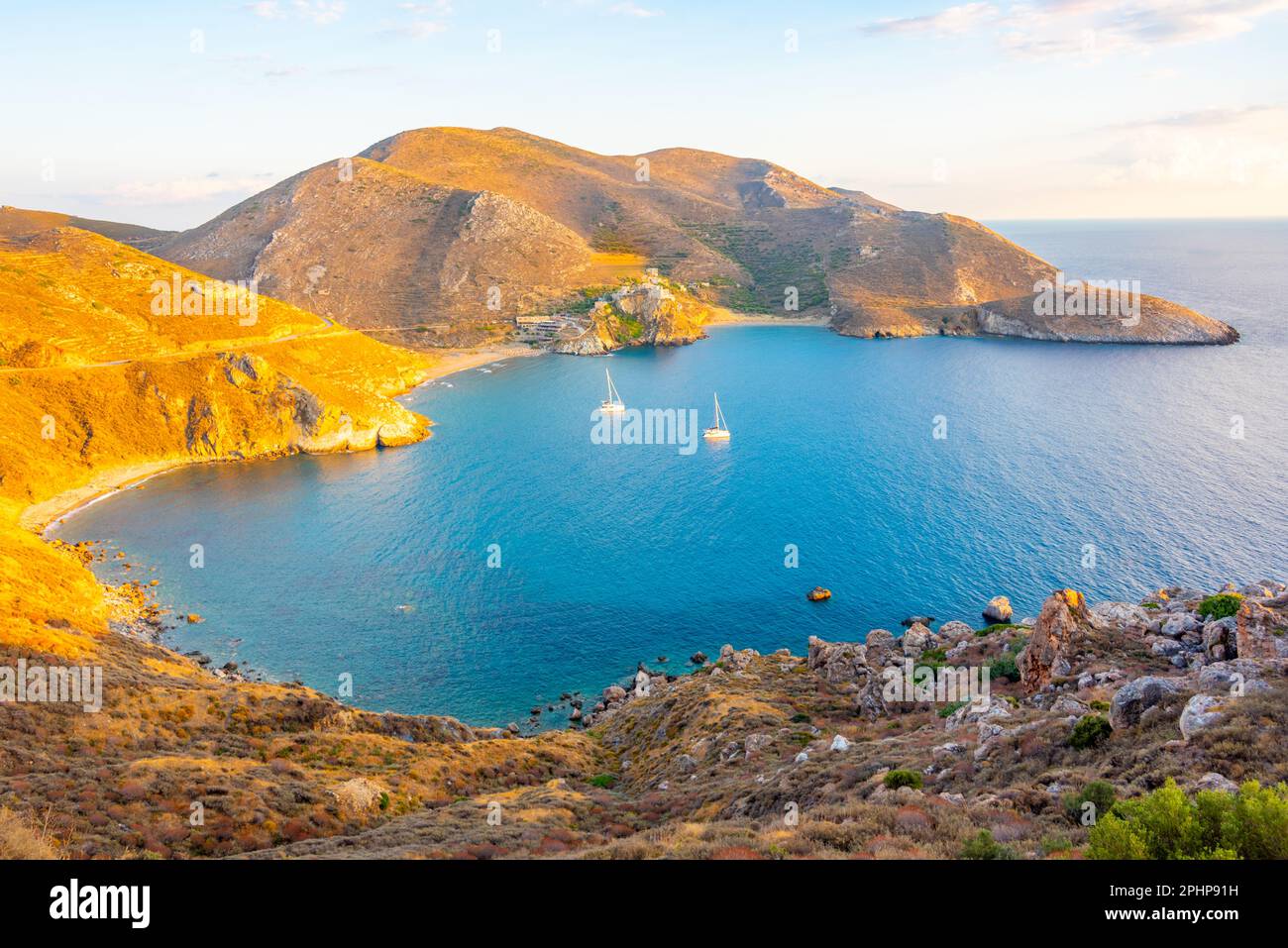 Panorama view of Marmari beach in Greece Stock Photo - Alamy