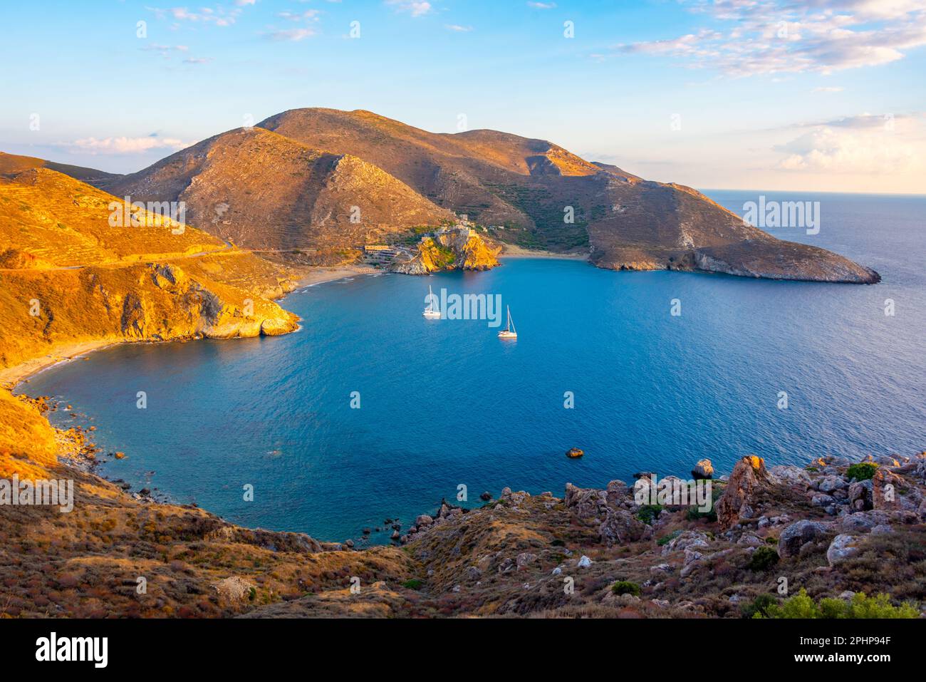 Panorama view of Marmari beach in Greece Stock Photo - Alamy