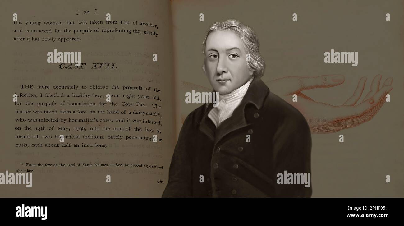 Edward Jenner, 1749-1823, English physician and scientist, digitally ...