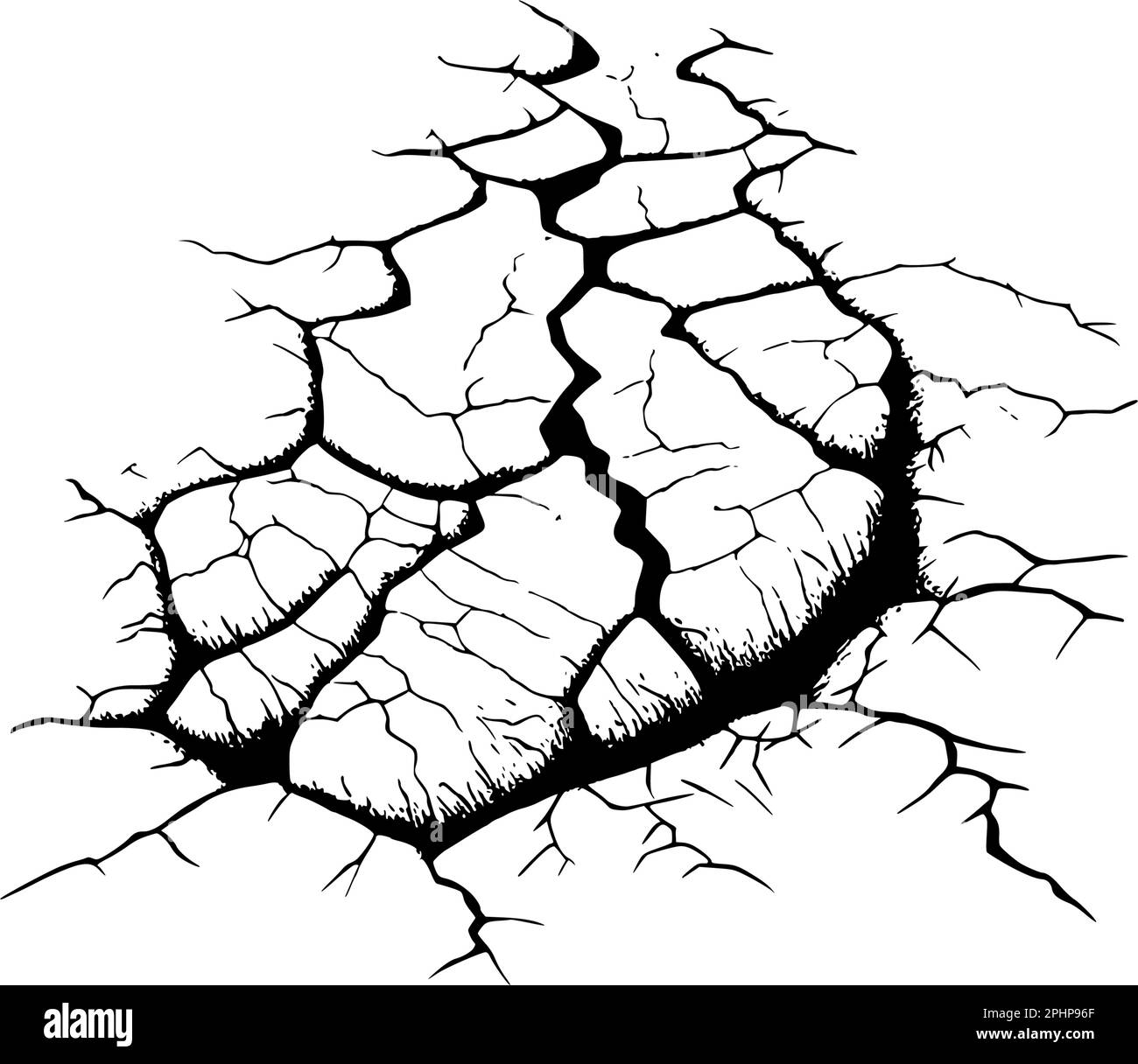 Damage from natural disasters, earthquakes or drought. Split, crack and ...