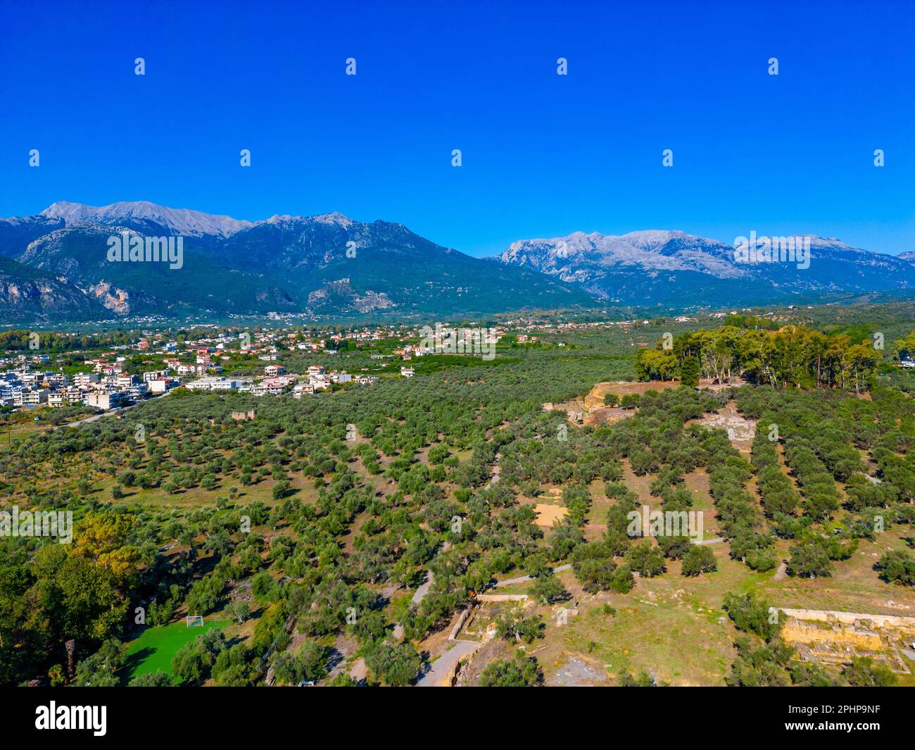 Panorama view of Greek town Sparta Stock Photo - Alamy
