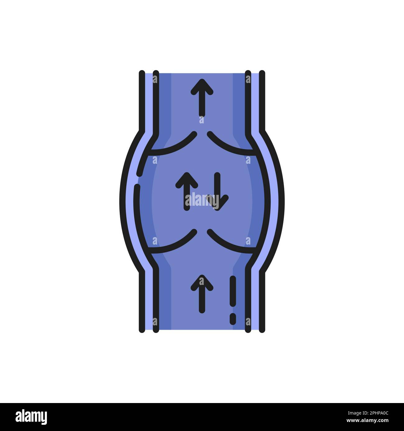 Abnormal blood flow, weak varicose vein not closed valve, isolated ...