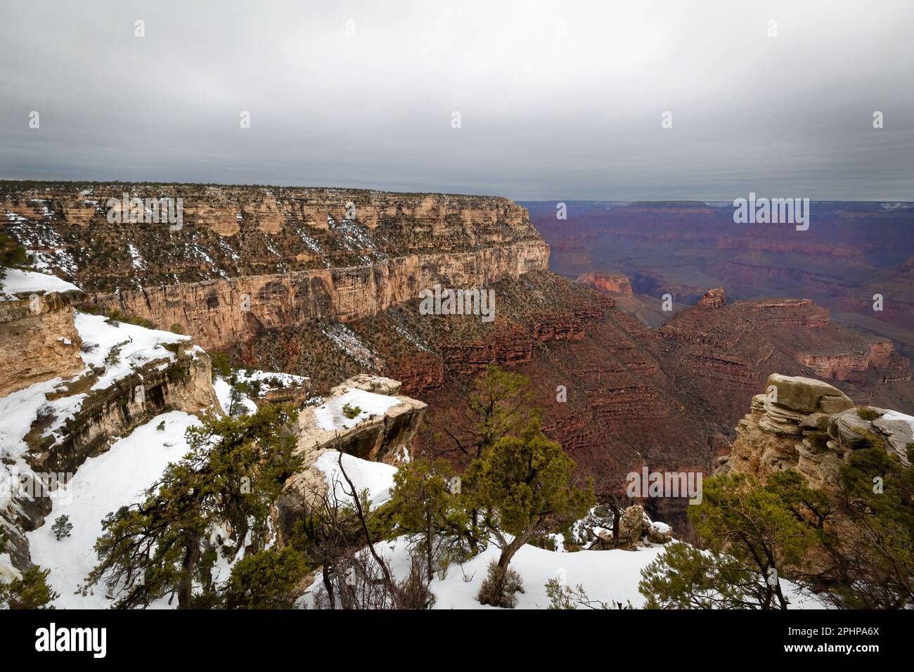 Peering in to Grand Canyon National Park from the rim trail on the ...