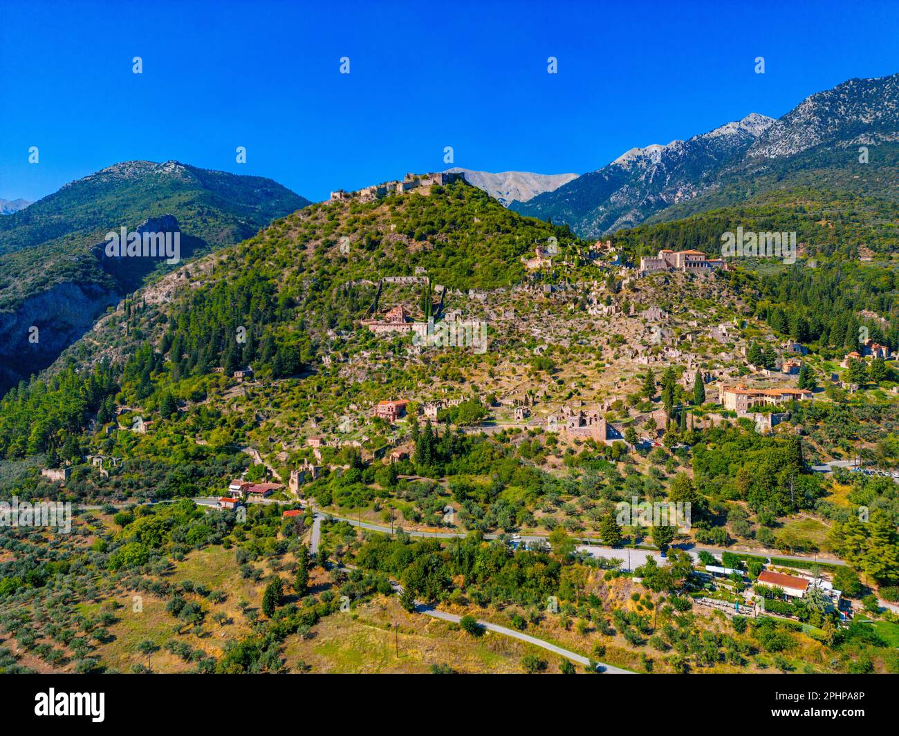 Panorama view of Mystras archaeological site in Greece Stock Photo - Alamy