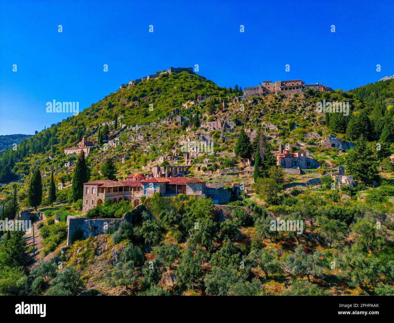 Panorama view of Mystras archaeological site in Greece Stock Photo - Alamy