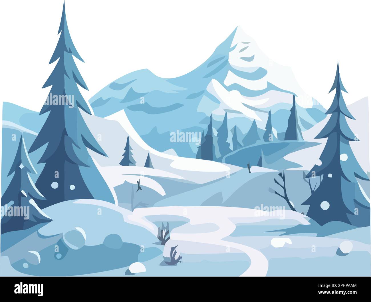 snowscape with pines Stock Vector Image & Art - Alamy