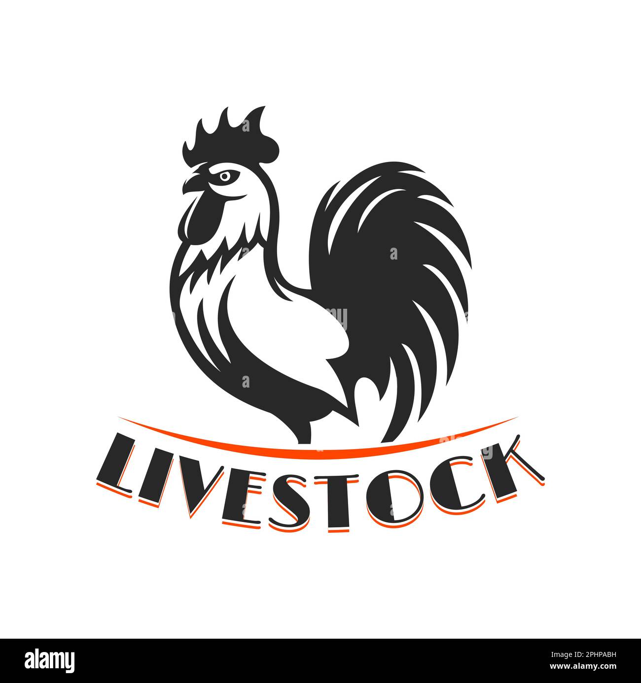 Agriculture and farm rooster icon. Livestock and poultry farming vector ...