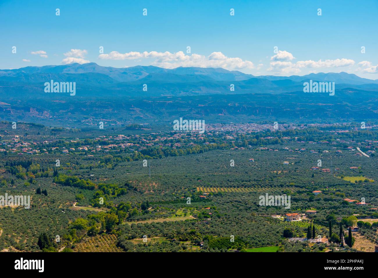 Panorama view of Greek town Sparta Stock Photo - Alamy
