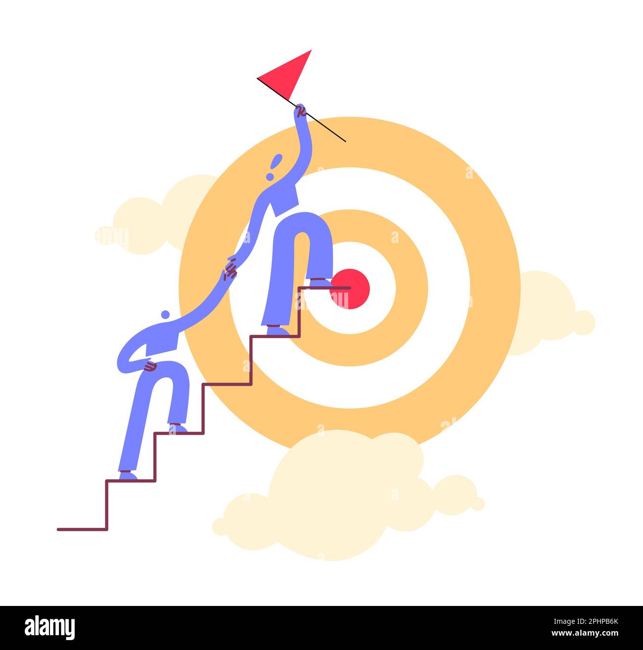 Help colleague success stairs hi-res stock photography and images - Alamy