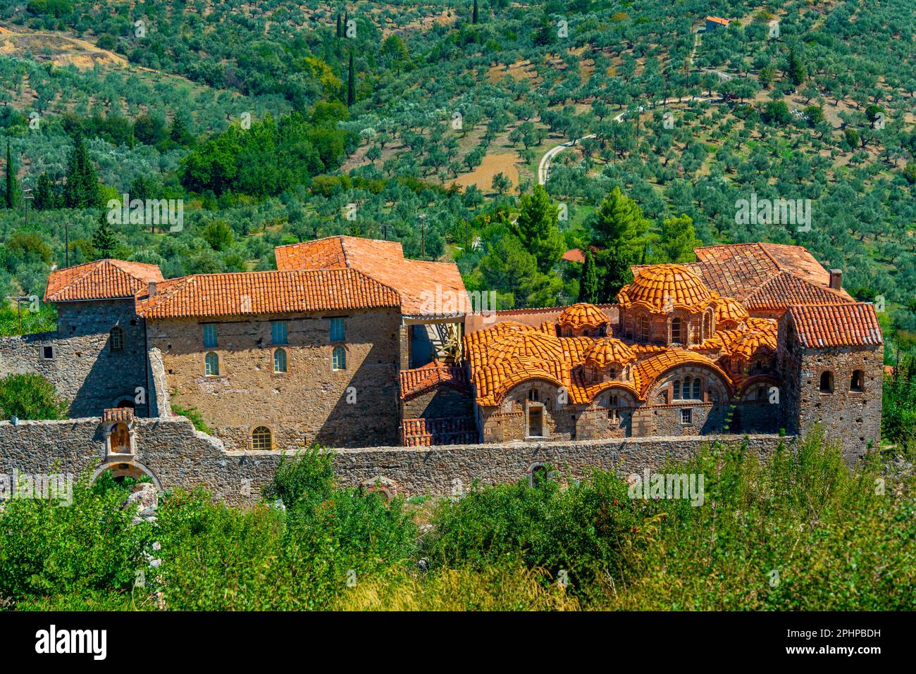 View of Mystras archaeological site in Greece Stock Photo - Alamy