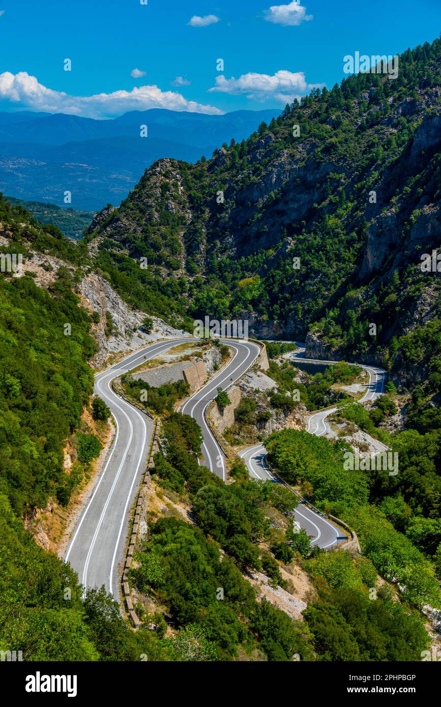 Winding road passing through Langada pass in Greece Stock Photo - Alamy