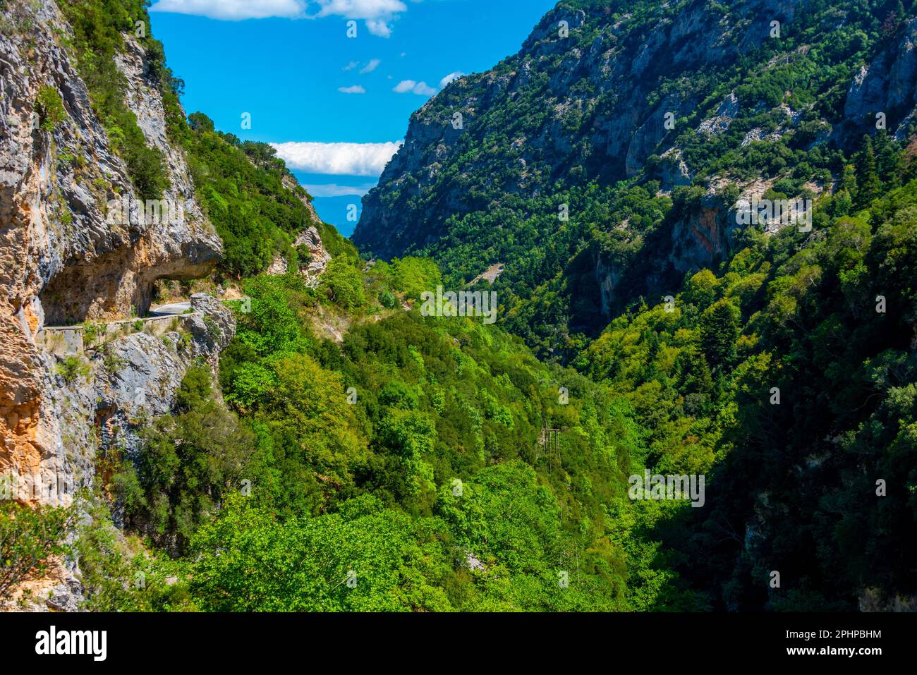 Tunnel at a road passing through Langada pass in Greece Stock Photo - Alamy