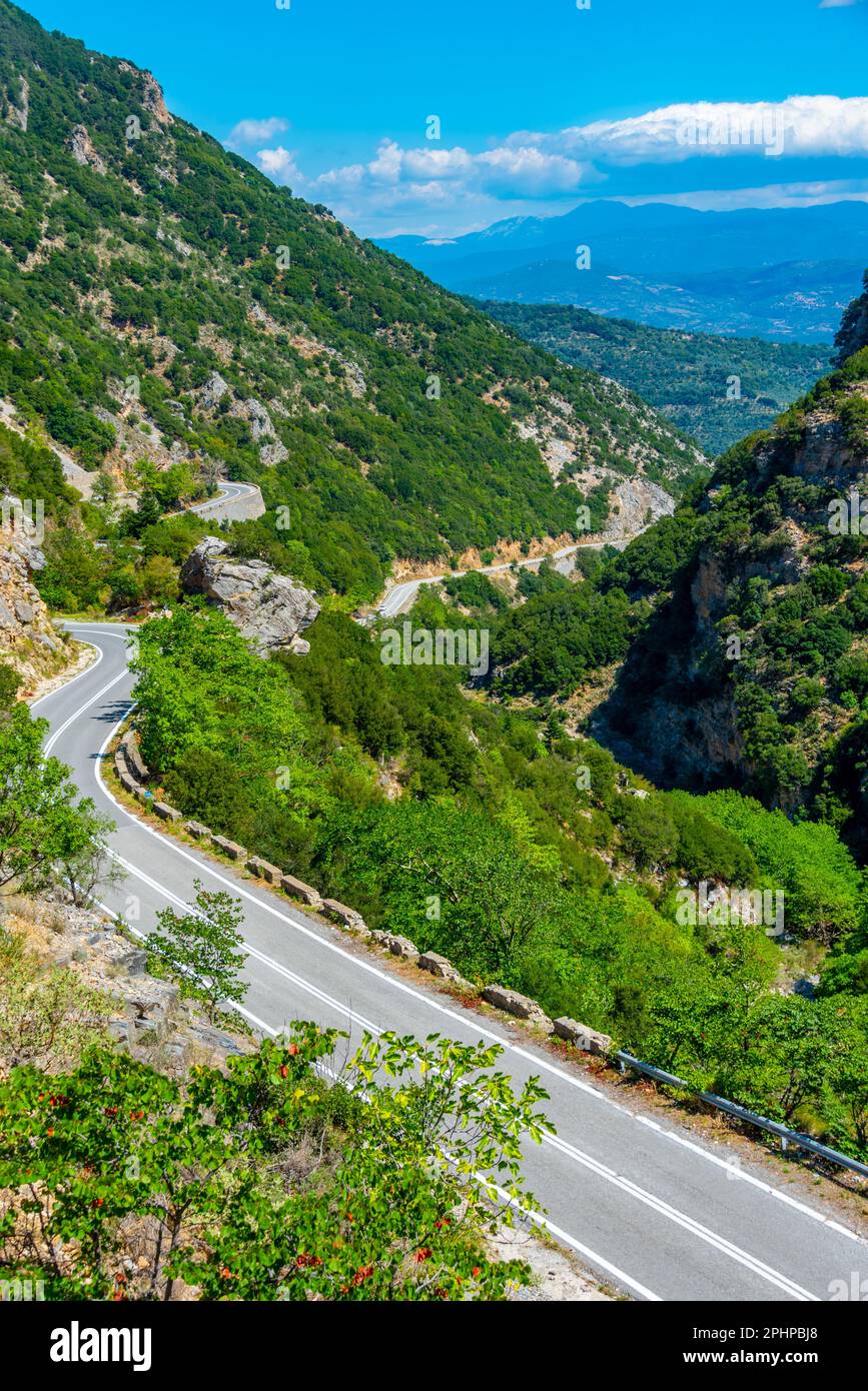 Winding road passing through Langada pass in Greece Stock Photo - Alamy