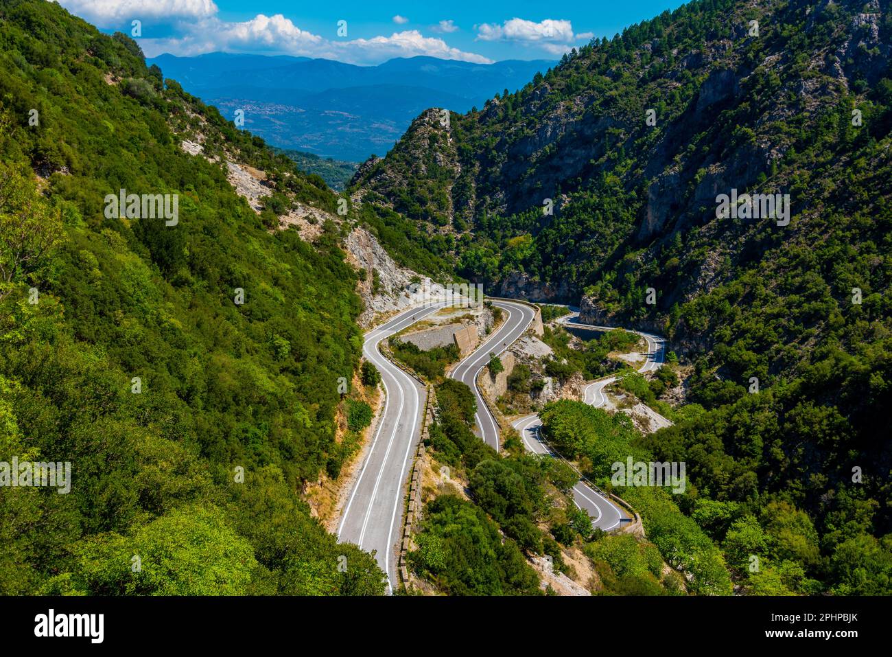 Winding road passing through Langada pass in Greece Stock Photo - Alamy