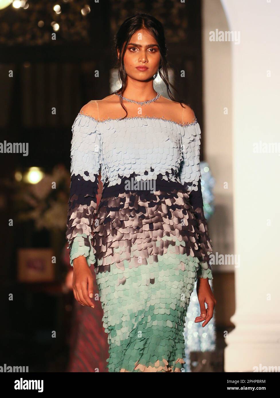 Colombo, Sri Lanka. 29th Mar, 2023. A model is presenting a creation by ...