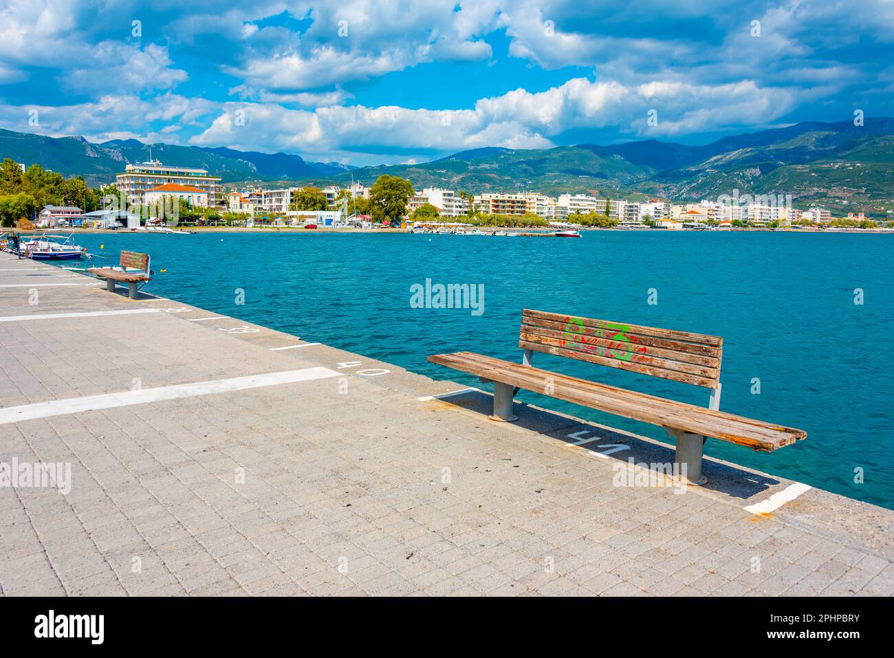 Seaside promenade at the port of Kalamata in Greece Stock Photo - Alamy