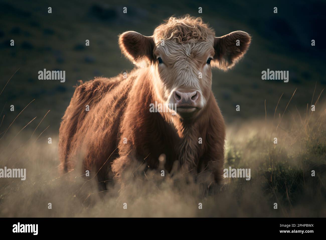 Beautiful graphics of cows, pastures with green grass and blue sky in ...