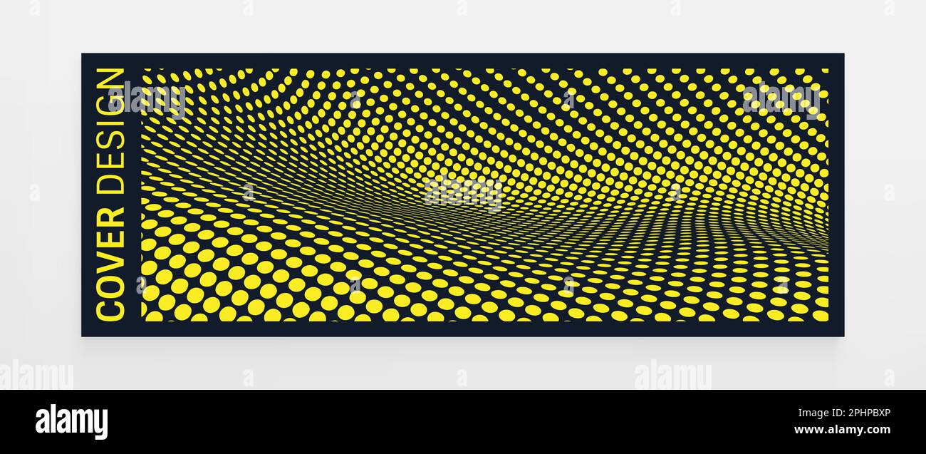 Wavy surface with optical illusion. Abstract polka dots pattern ...