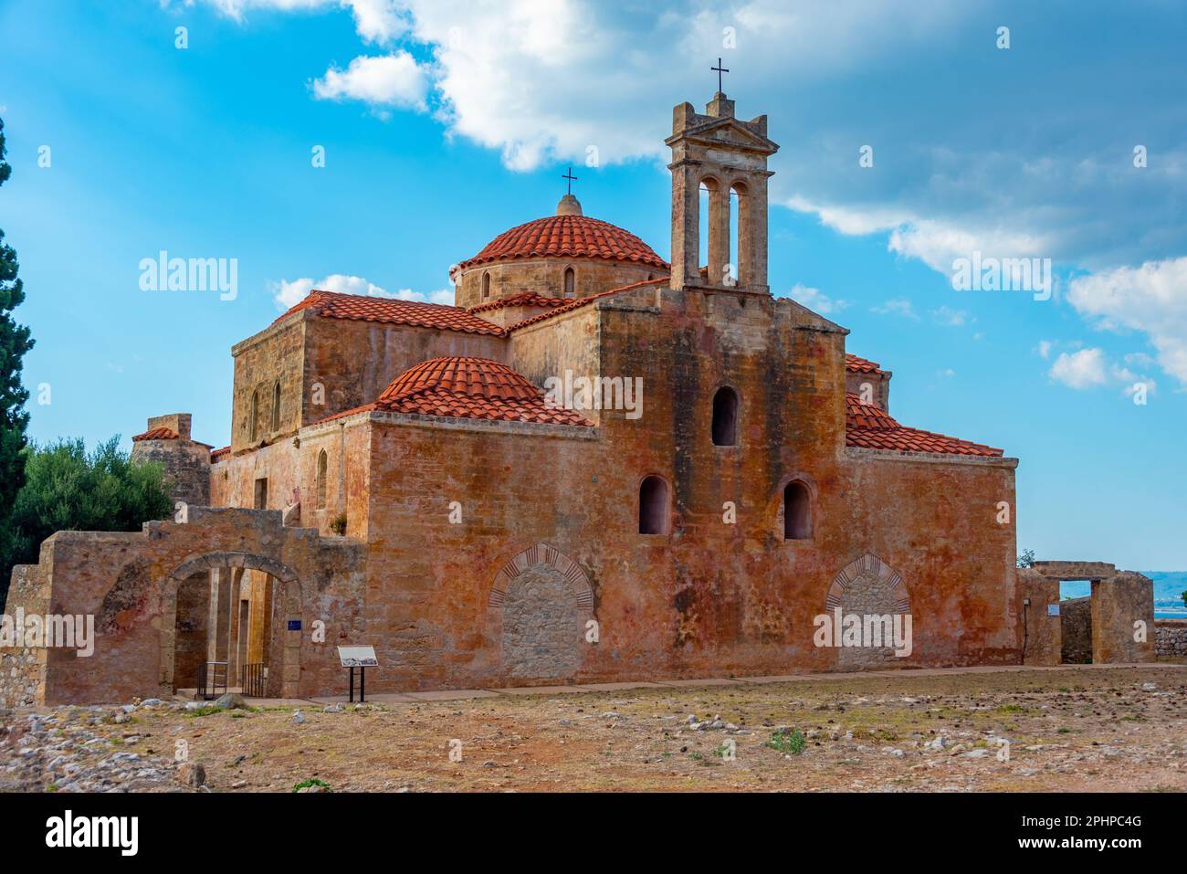 Metamorphosis Sotiros church at Pilos castle in Greece Stock Photo - Alamy