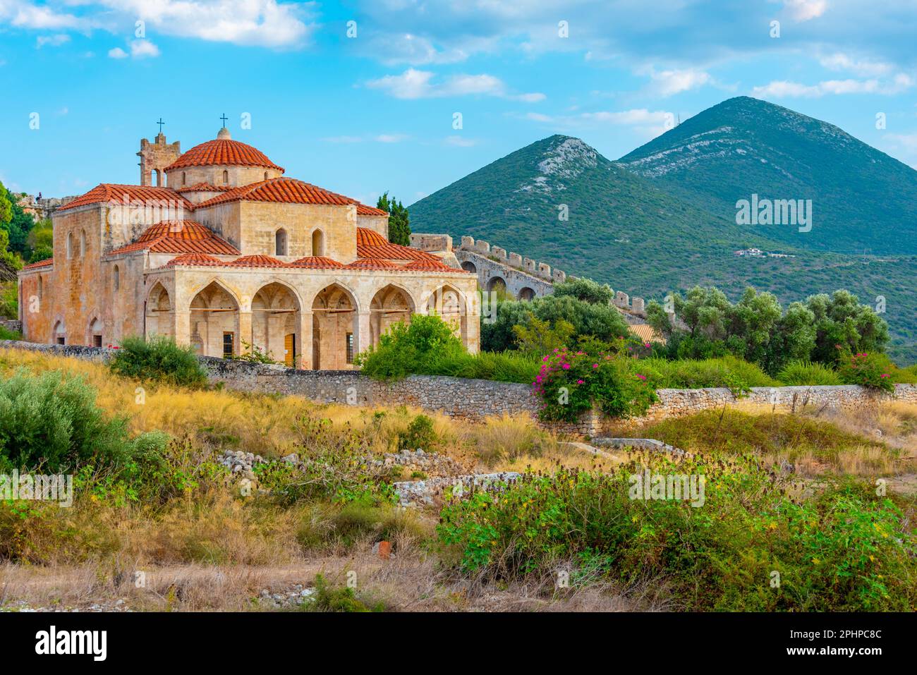 Metamorphosis Sotiros church at Pilos castle in Greece Stock Photo - Alamy