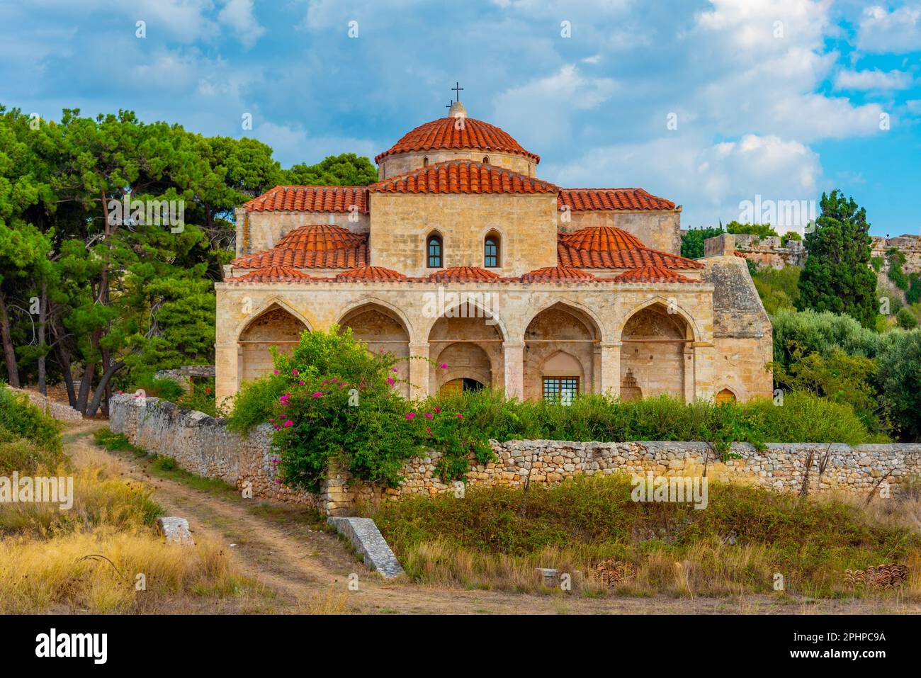 Metamorphosis Sotiros church at Pilos castle in Greece Stock Photo - Alamy
