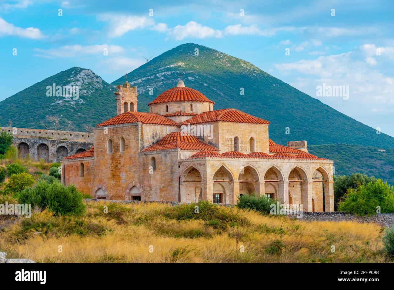 Metamorphosis Sotiros church at Pilos castle in Greece Stock Photo - Alamy