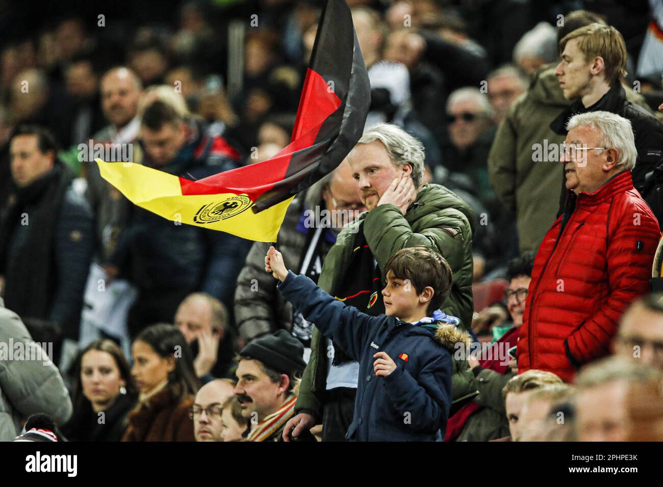 COLOGNE - German fans with the German flag during the friendly match ...