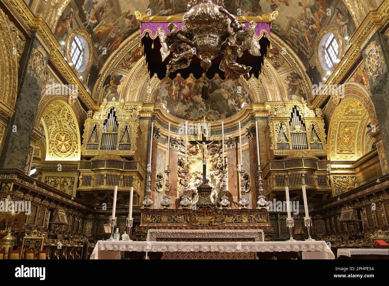 The altar of St John's Co-Cathedral is a Roman Catholic co-cathedral in ...